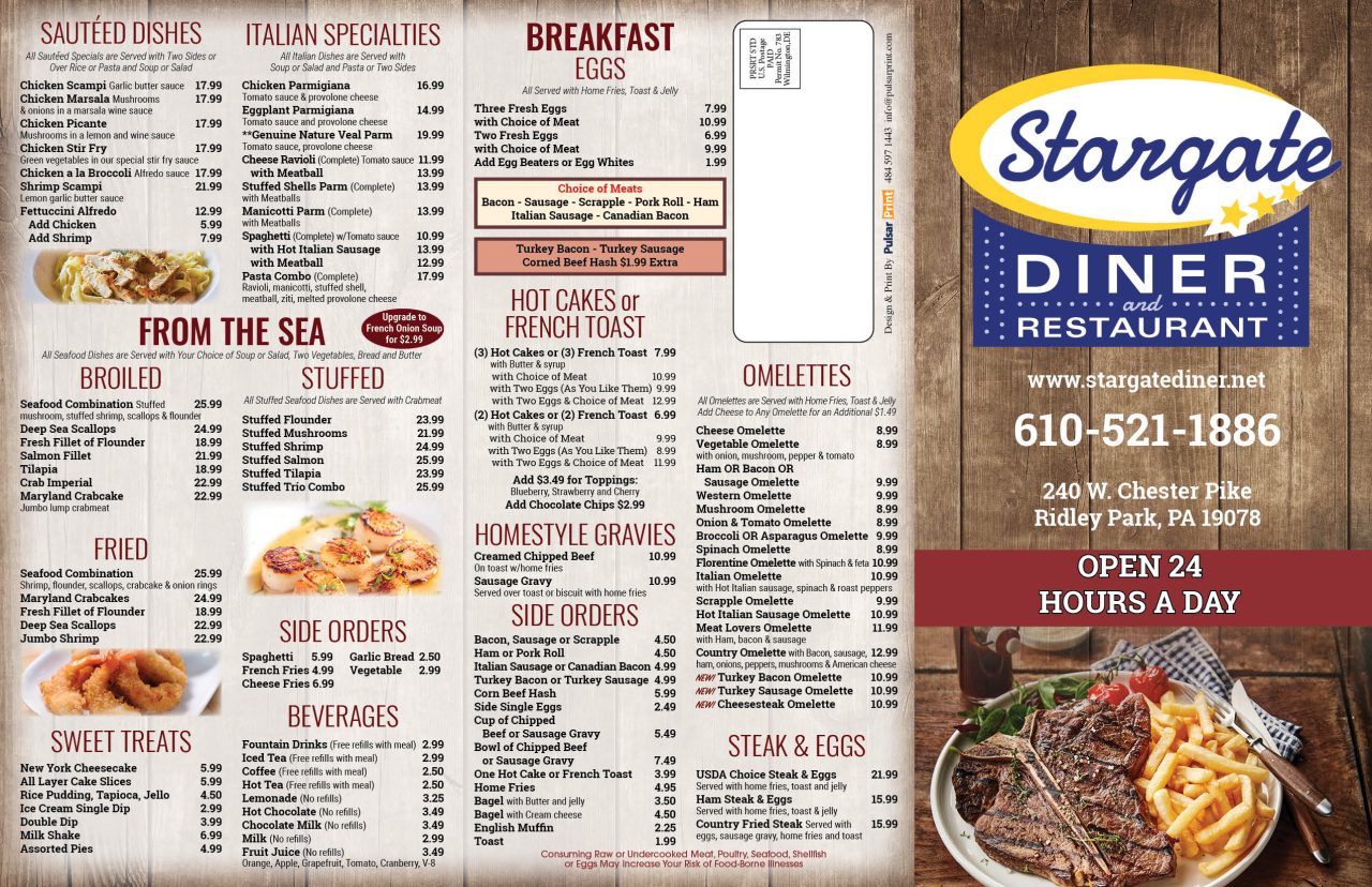 Menu - Stargate Diner PA